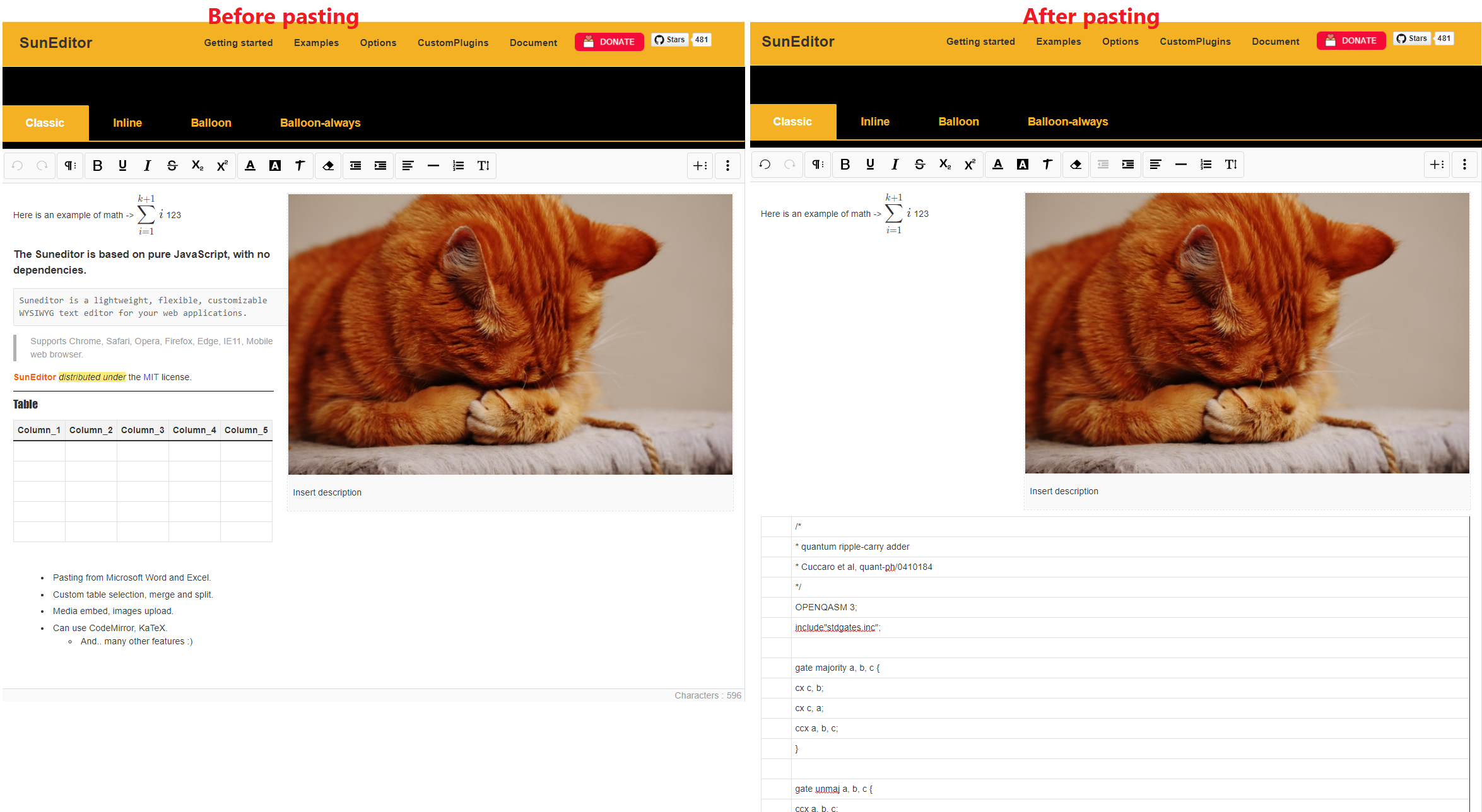 Unable to paste code into a Code block · Issue #606 · JiHong88/suneditor · GitHub