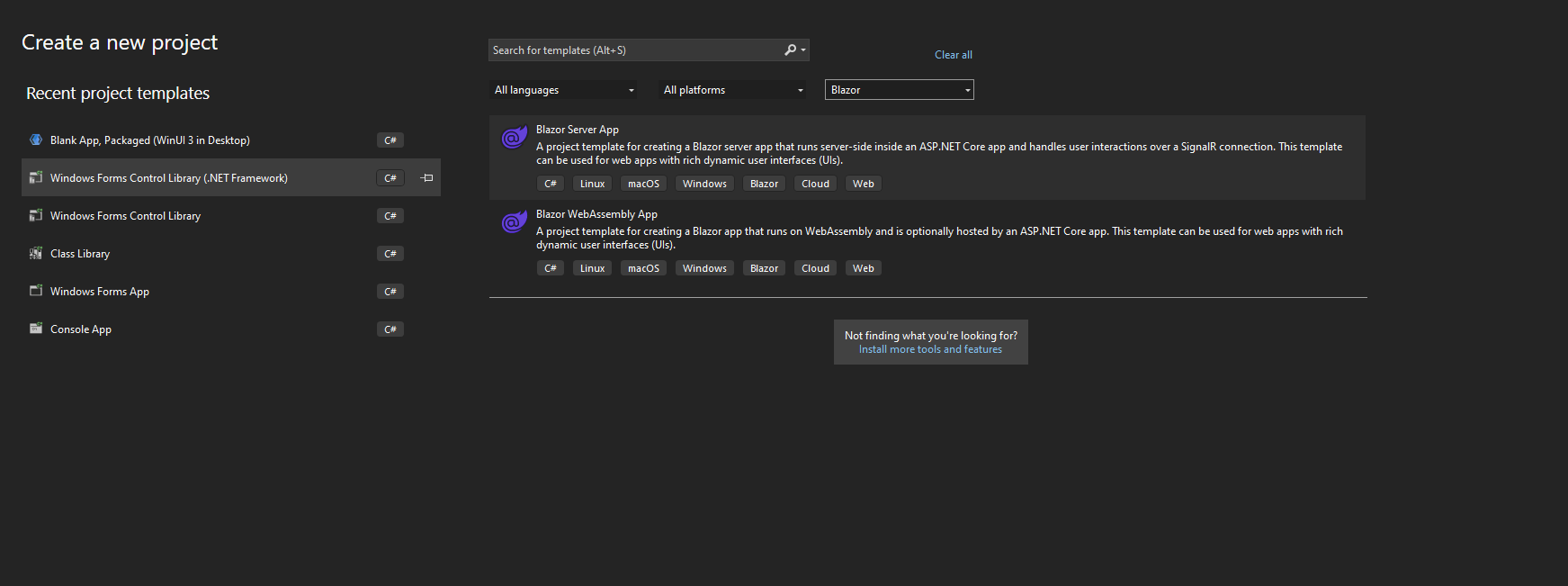 Blazor tutorial from the welcome screen · Issue #7620 · dotnet/core · GitHub