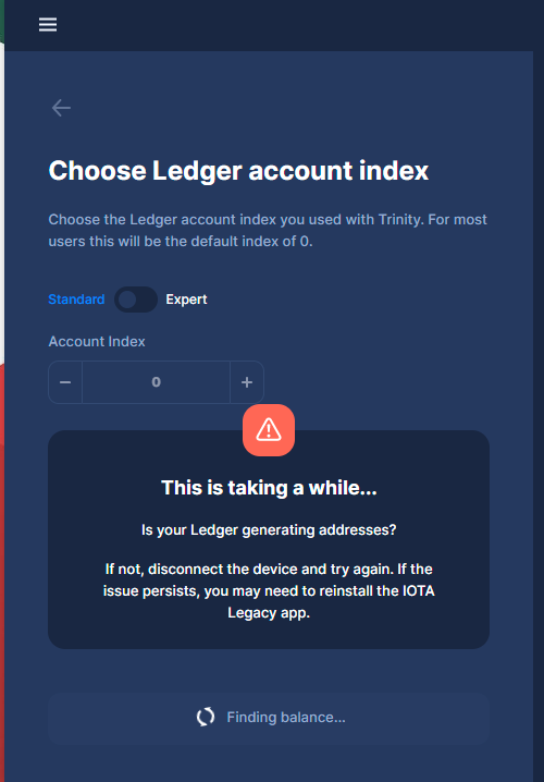 [Ledger Migration] - Stuck at finding balance with legacy app · Issue #1375 · iotaledger/firefly ...