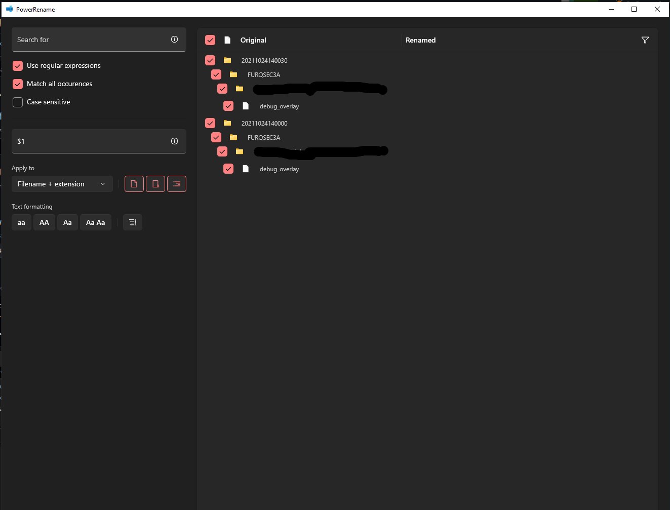 PowerRename - Crashes with lots (900) files all in 3 folder nesting and missing Enumerate ...