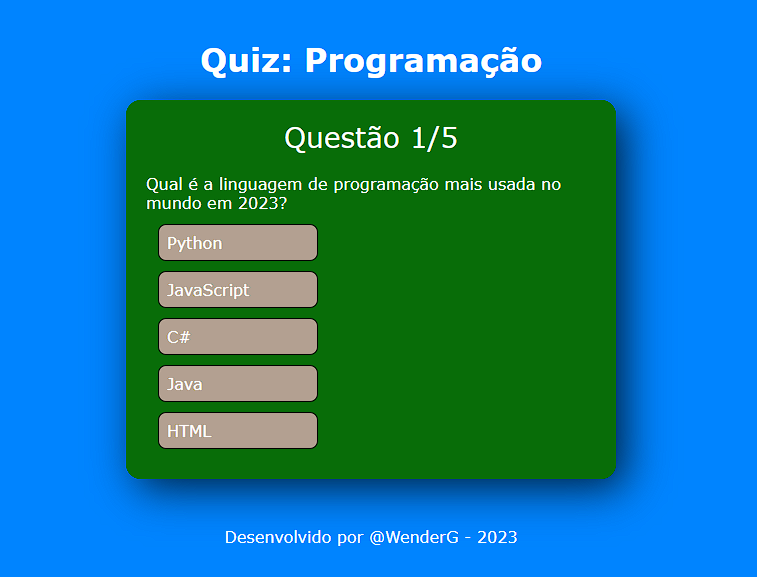 GitHub - WenderG/Quiz: Site desenvolvido em React para jogar Quiz