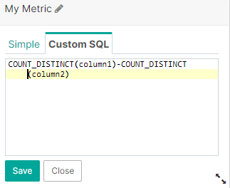 [Explore]Custom SQL COUNT_DISTINCT subtraction in metrics · Issue #12493 · apache/superset · GitHub