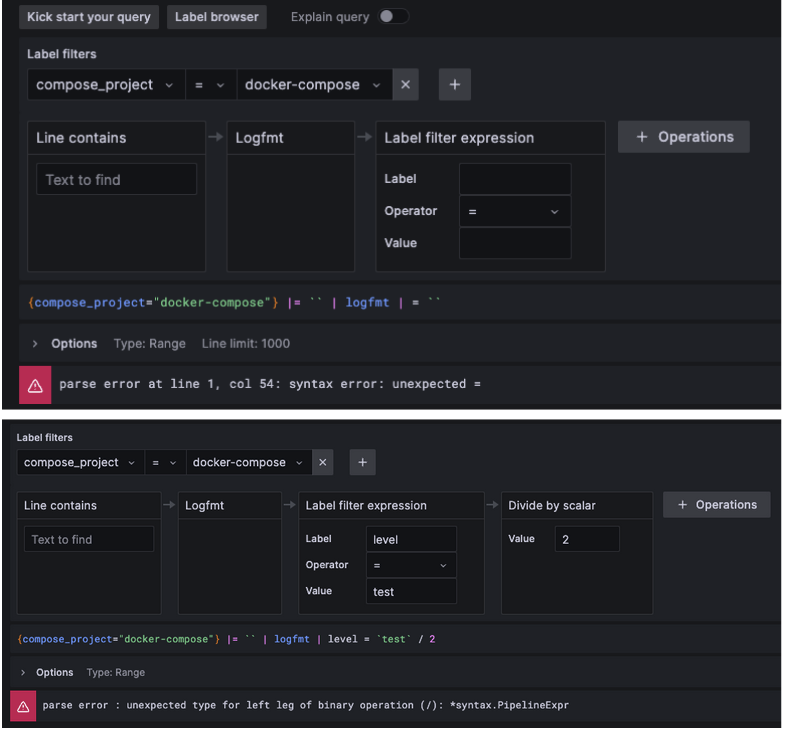 Loki Tell The User When A Query Builder Query Is Not Valid · Issue 65376 · Grafanagrafana