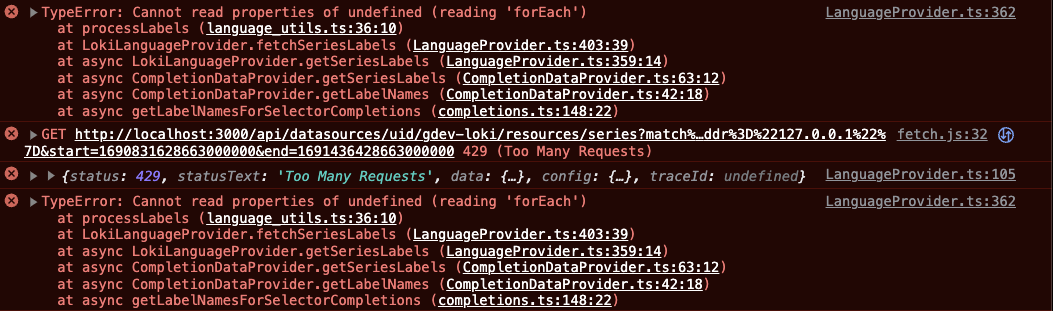 Loki: Autocomplete not working for metric queries · Issue #73012 · grafana/grafana · GitHub