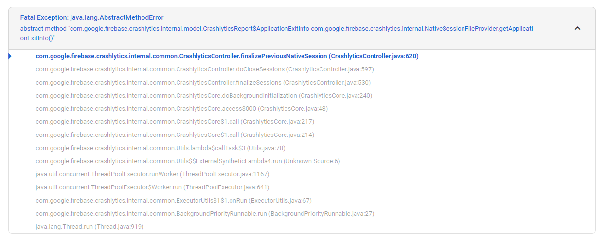 I See This Every Time During Login After Crash · Issue 4865 · Firebasefirebase Android Sdk 
