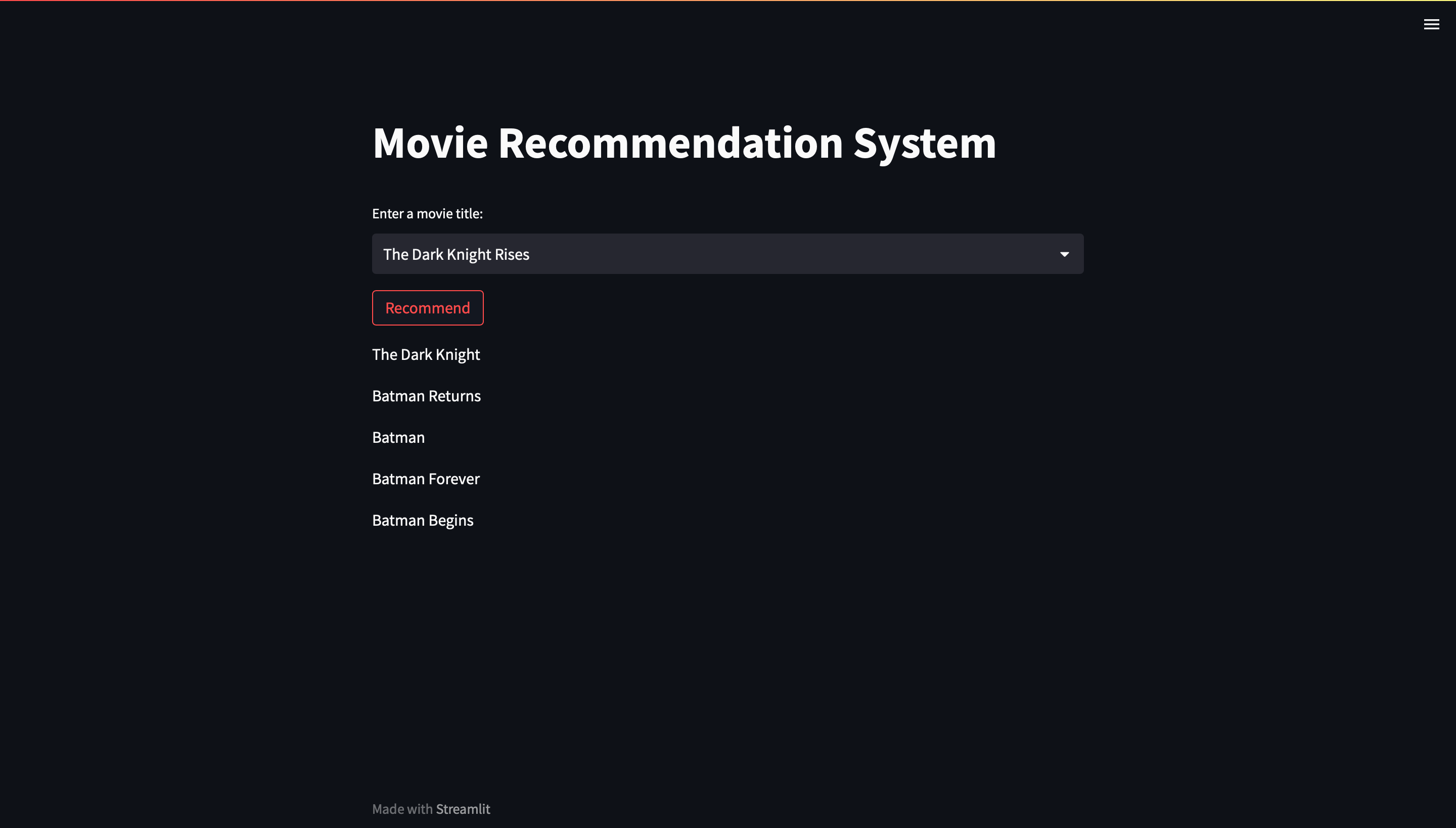GitHub - Glen-Quadros/Movie-Recommendation-System
