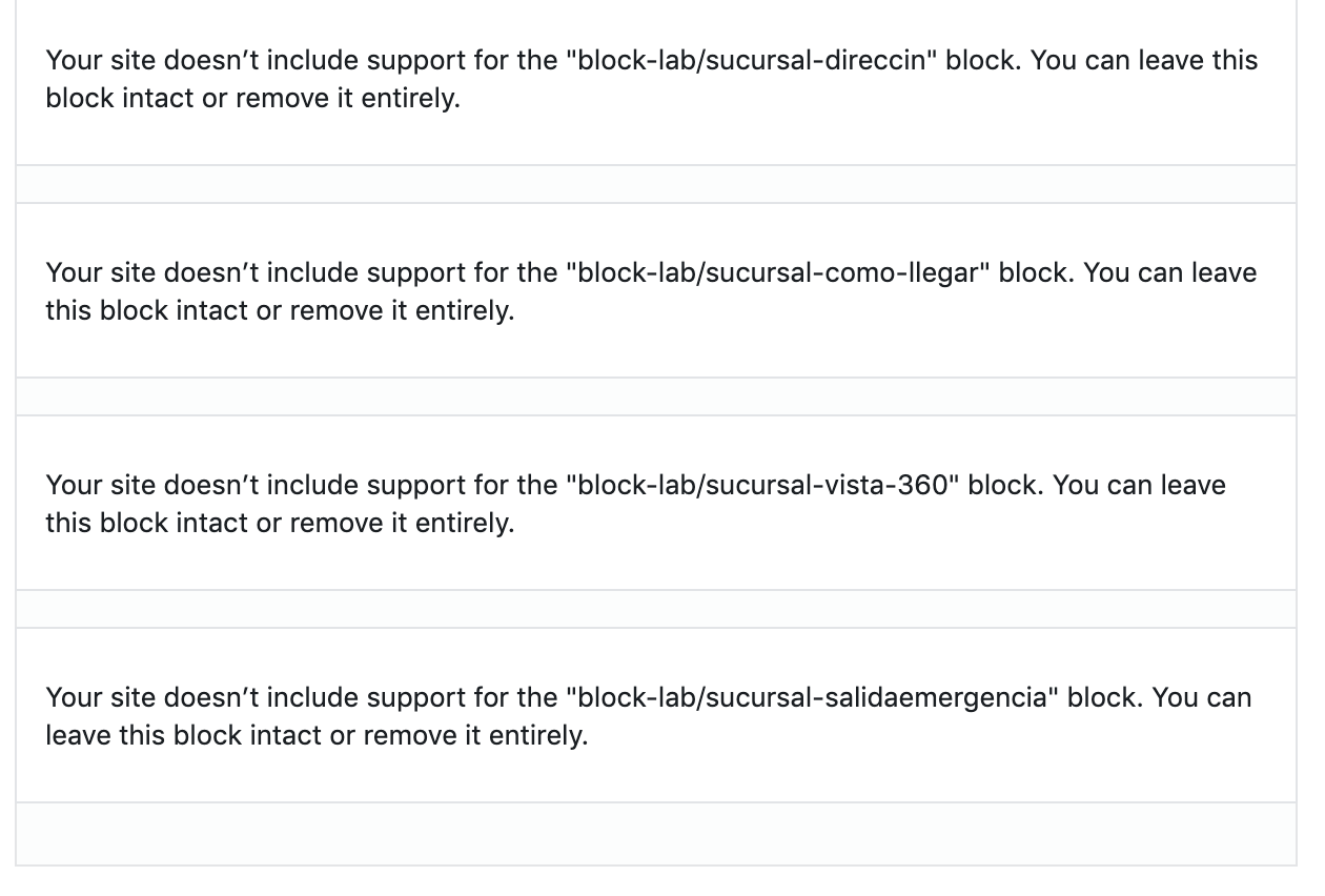 Your site doesn’t include support for the block. You can leave this block intact or remove it ...
