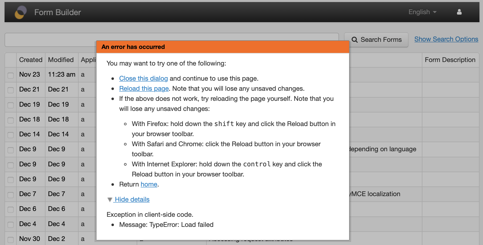 "An error has occurred" dialog shows when going back to the summary page on Safari · Issue #5133 ...