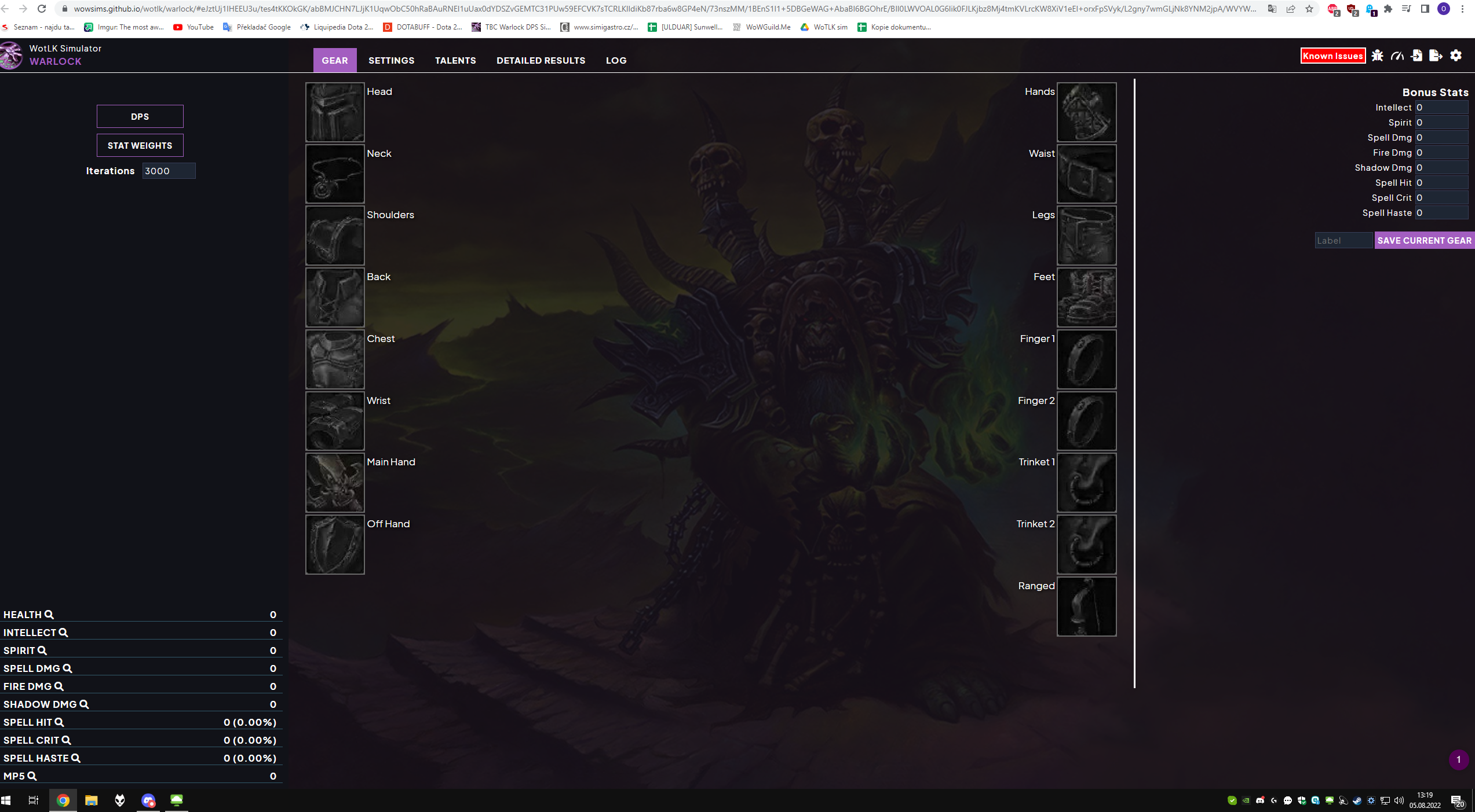 Gear selection and links does not work for me · Issue #486 · wowsims/wotlk · GitHub