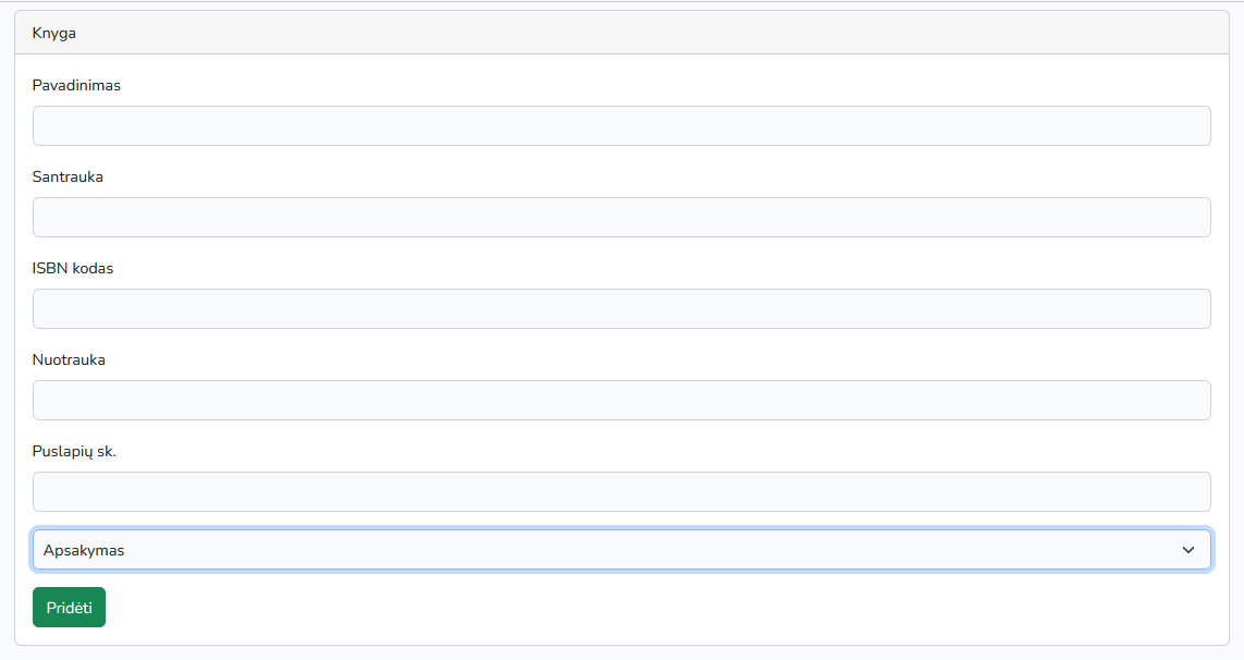 GitHub - Dariusr111/laravel-biblioteka: Baigiamasis praktinis egzaminas