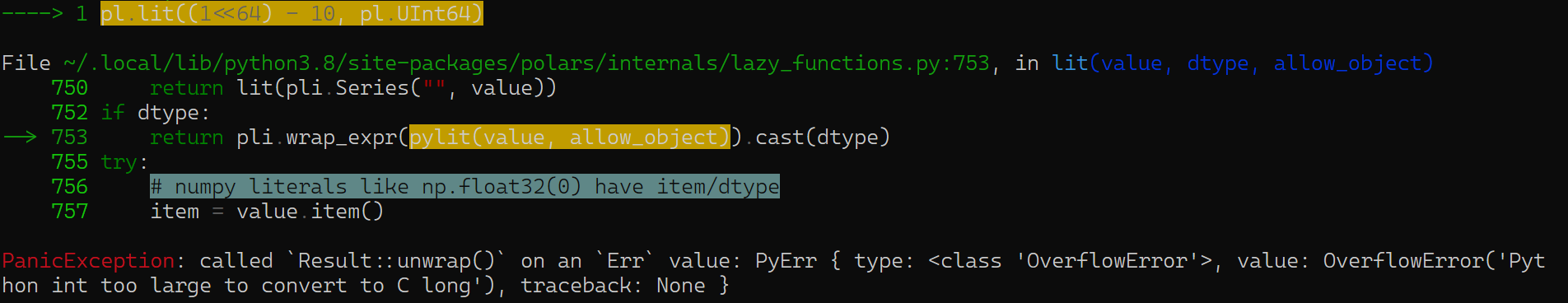 Big UInt64 cannot be used in Polars expressions · Issue #5031 · pola-rs/polars · GitHub