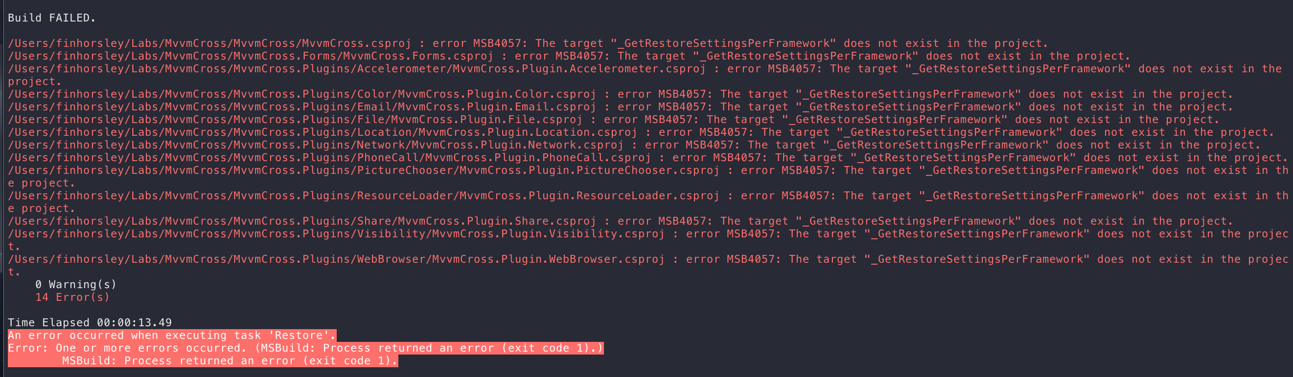 Error building MvvmCross with Cake build script · Issue #3022 · MvvmCross/MvvmCross · GitHub