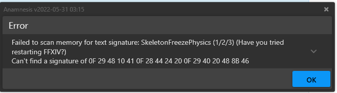 Error · Issue #1112 · imchillin/Anamnesis · GitHub