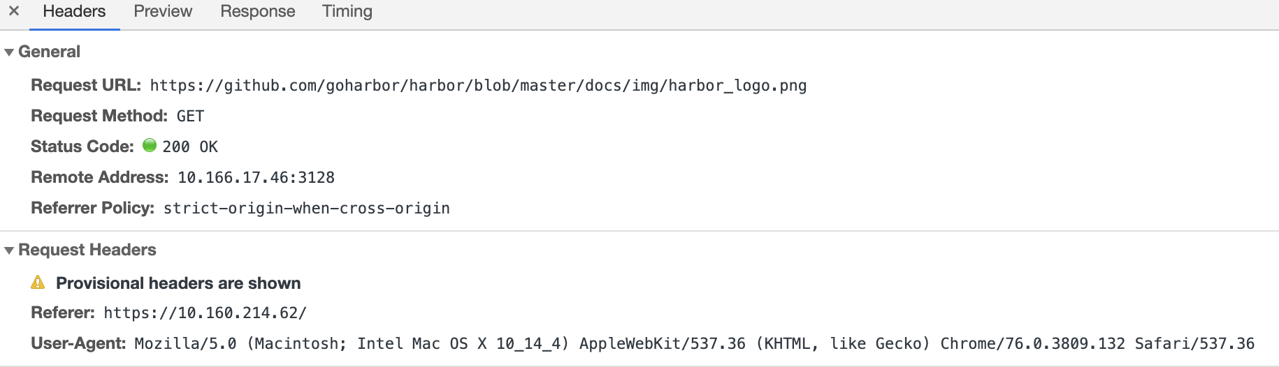 chart's logo which source from GitHub can't render on harbor chart ...
