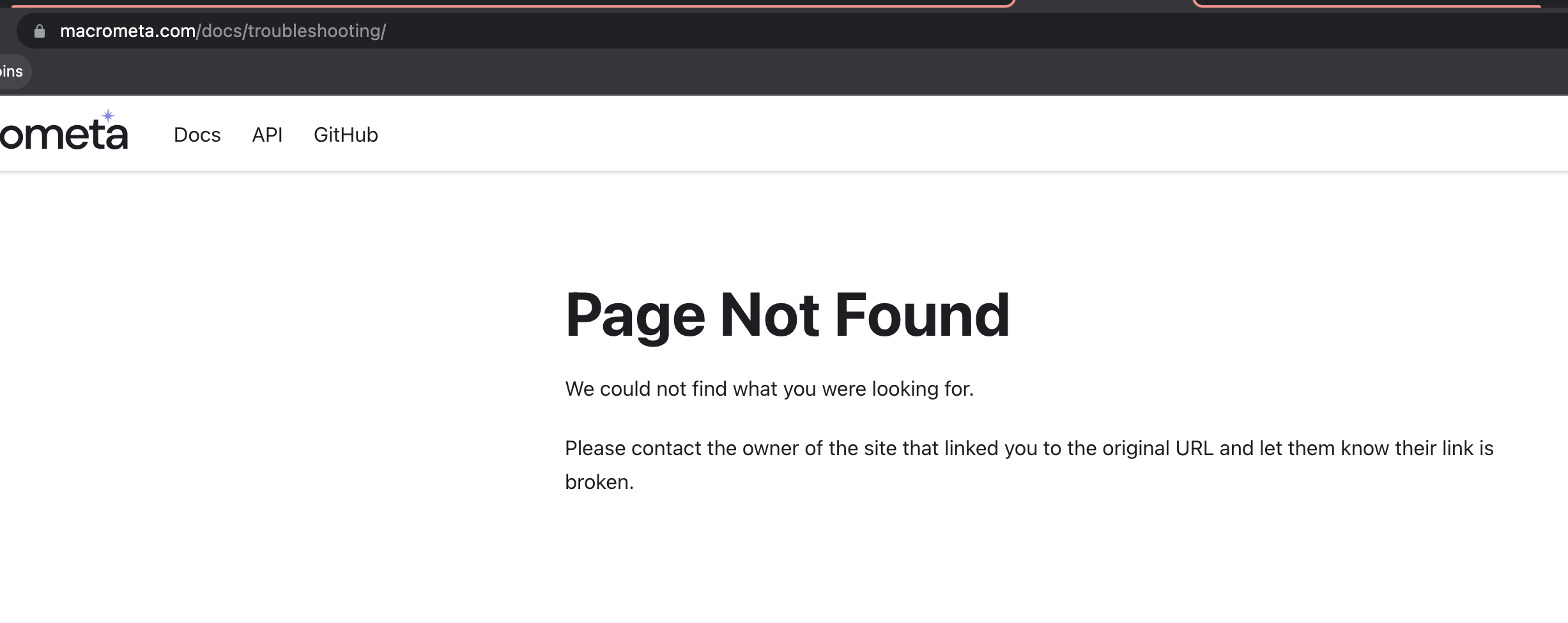 404 on https://macrometa.com/troubleshooting/ · Issue #68 · Macrometacorp/docs · GitHub