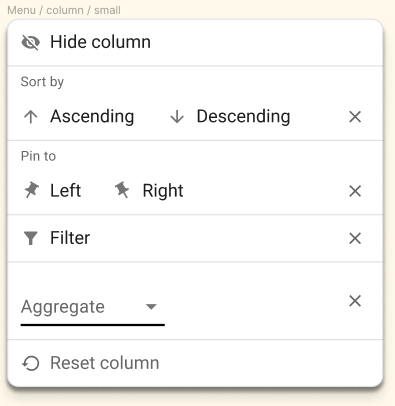 [data grid] Add an option to reset column actions · Issue #5308 · mui/mui-x · GitHub