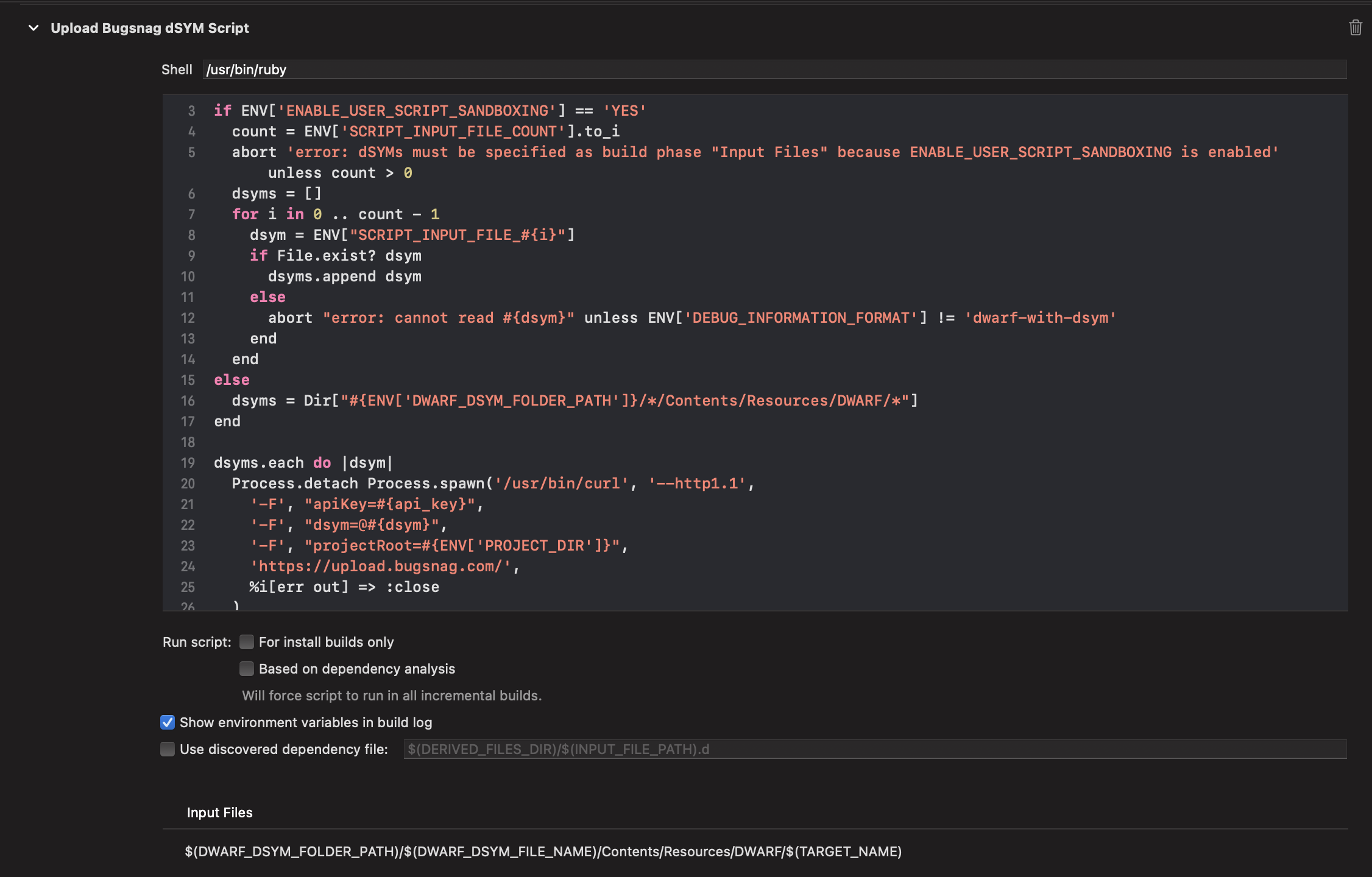 Bugsnag Build Phase Script To Auto Upload Dsym With Xcode 14 Failed To Upload · Issue 1513 8493