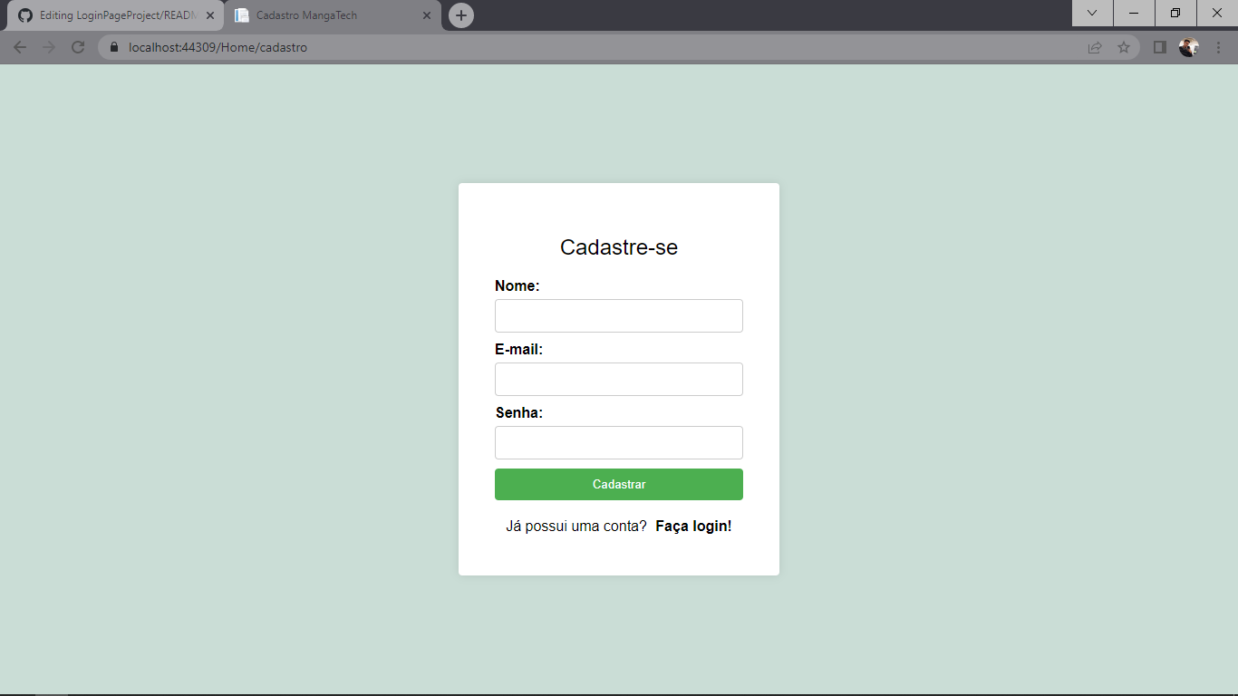 GitHub - isaccsz/LoginPageProject: Projeto realizado utilizando ASP.NET ...