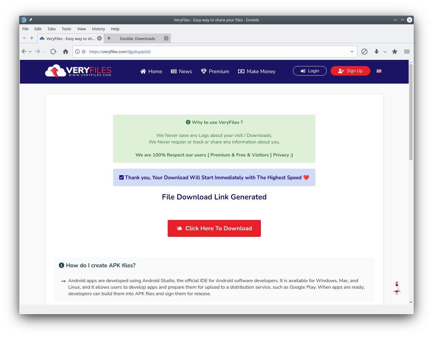 Trouble downloading from veryfiles.com · Issue #89 · textbrowser/dooble ...