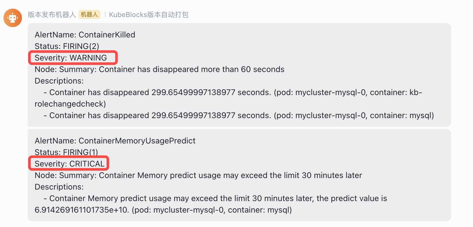 [BUG]Alert severity is not reasonable · Issue #1843 · apecloud/kubeblocks · GitHub