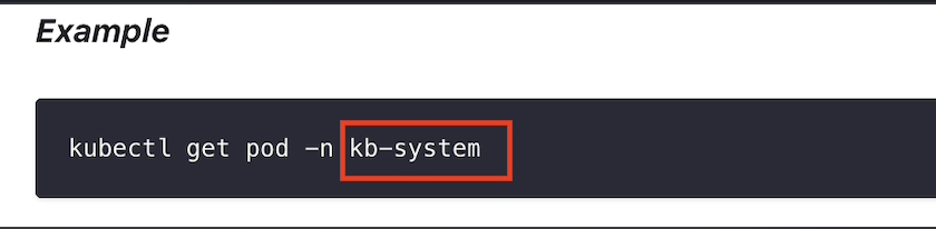 [Improvement]Example of namespace should be consistent · Issue #2329 · apecloud/kubeblocks · GitHub