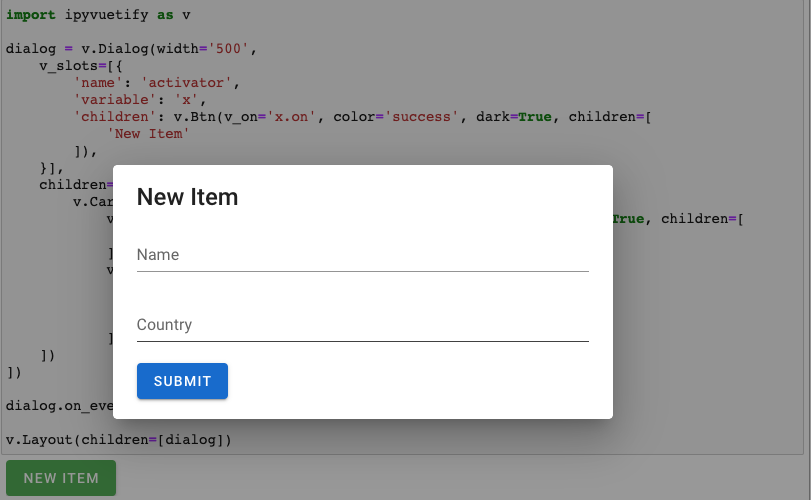How to close the dialog component · Issue #74 · widgetti/ipyvuetify ...