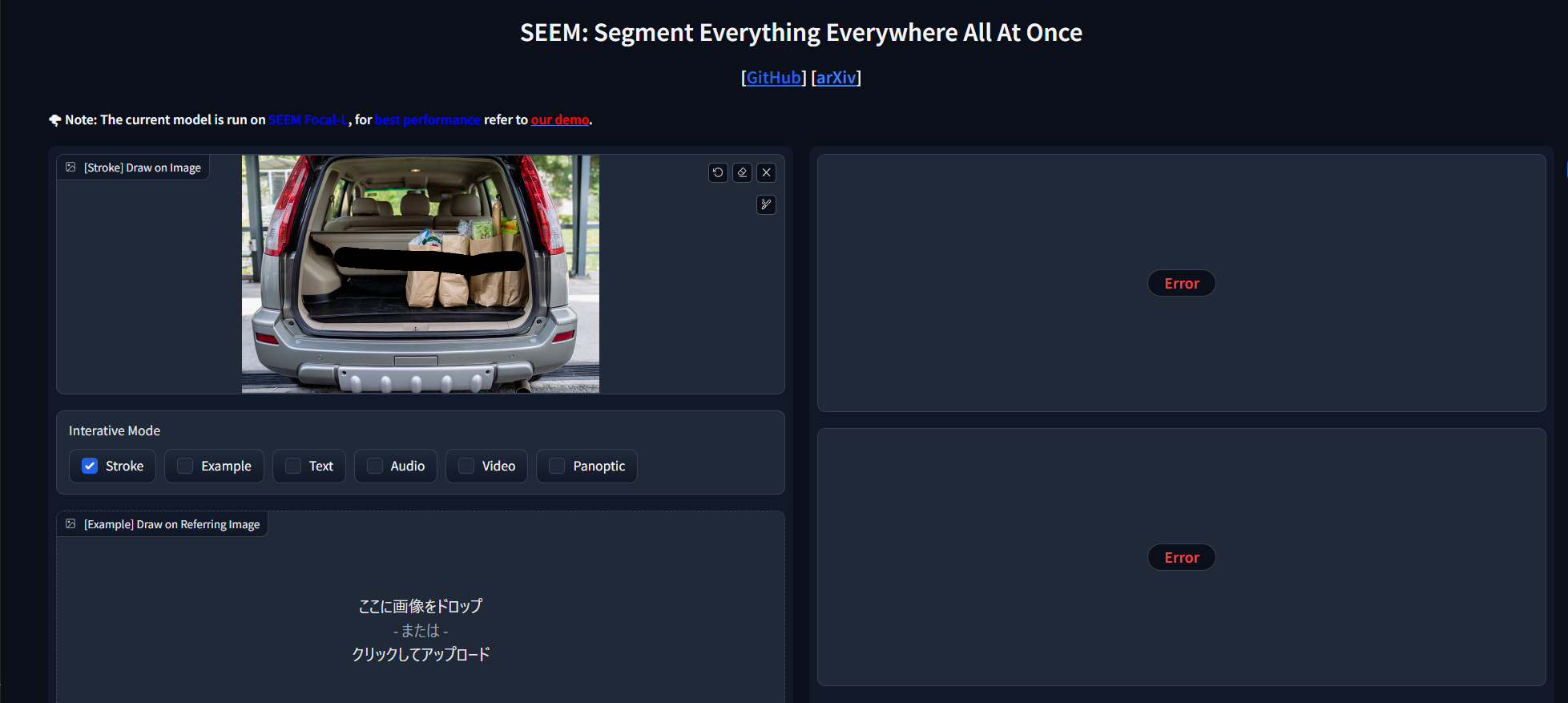 Gradio Demo Error · Issue 56 · Ux Decodersegment Everything Everywhere All At Once · Github