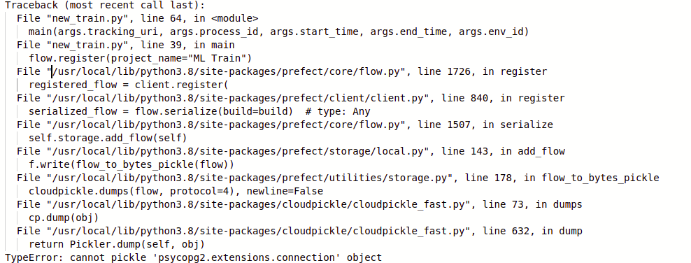 Prefect 122 Flowregeister Throwing Error Unable To Regeister Info 