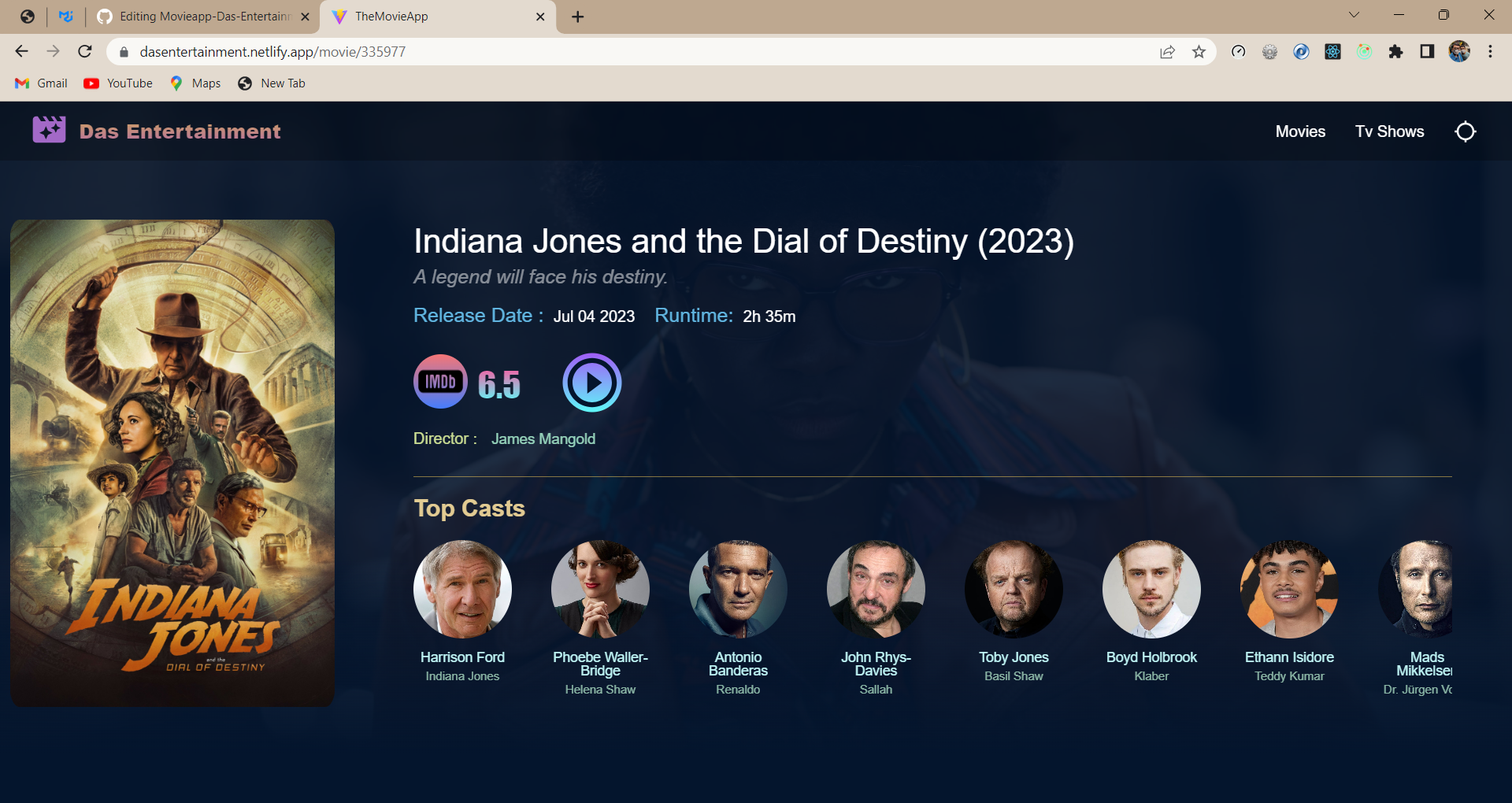 Github Mayukhymovieapp Das Entertainment Using React Redux 
