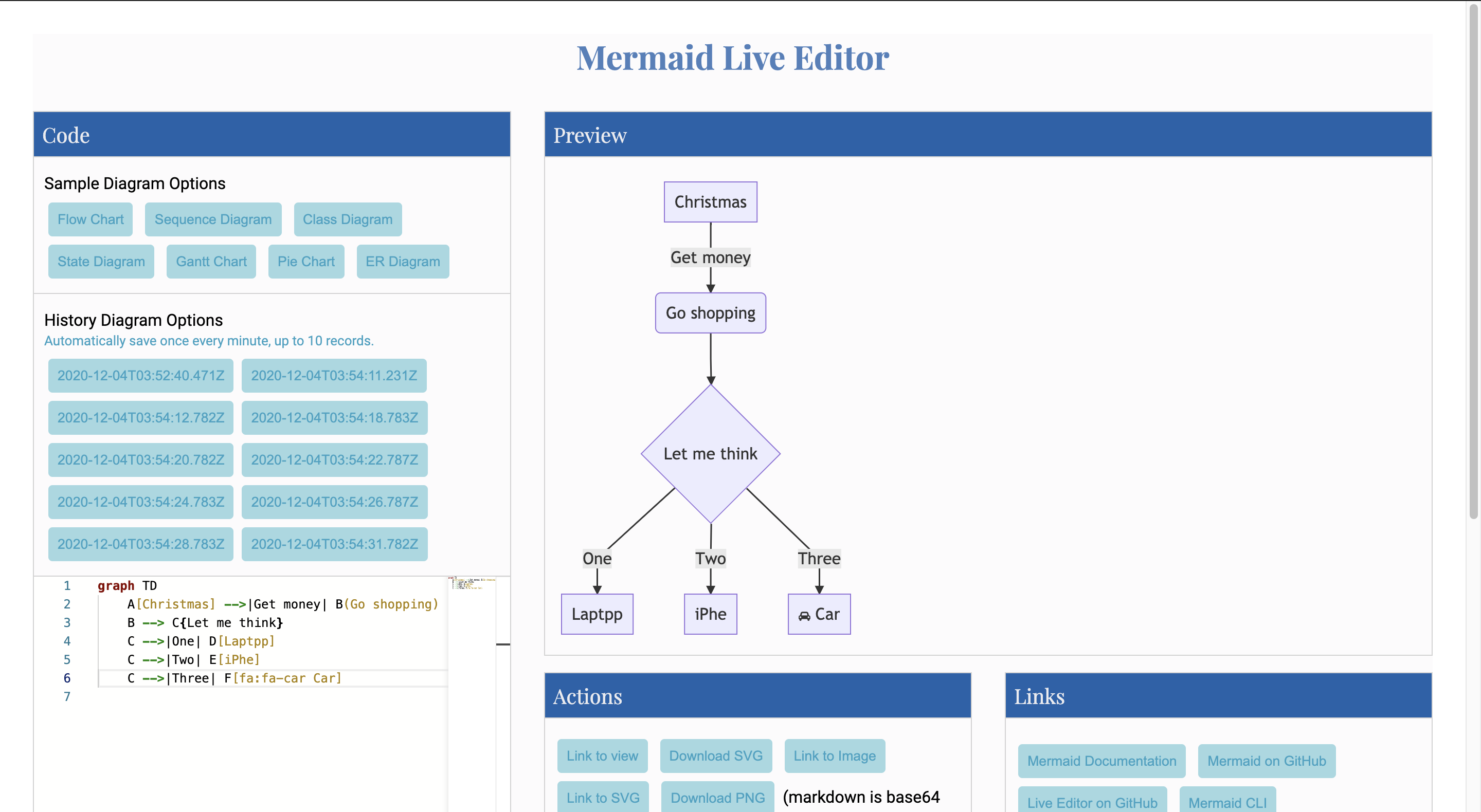 History pushes the editor down · Issue #65 · mermaid-js/mermaid-live ...