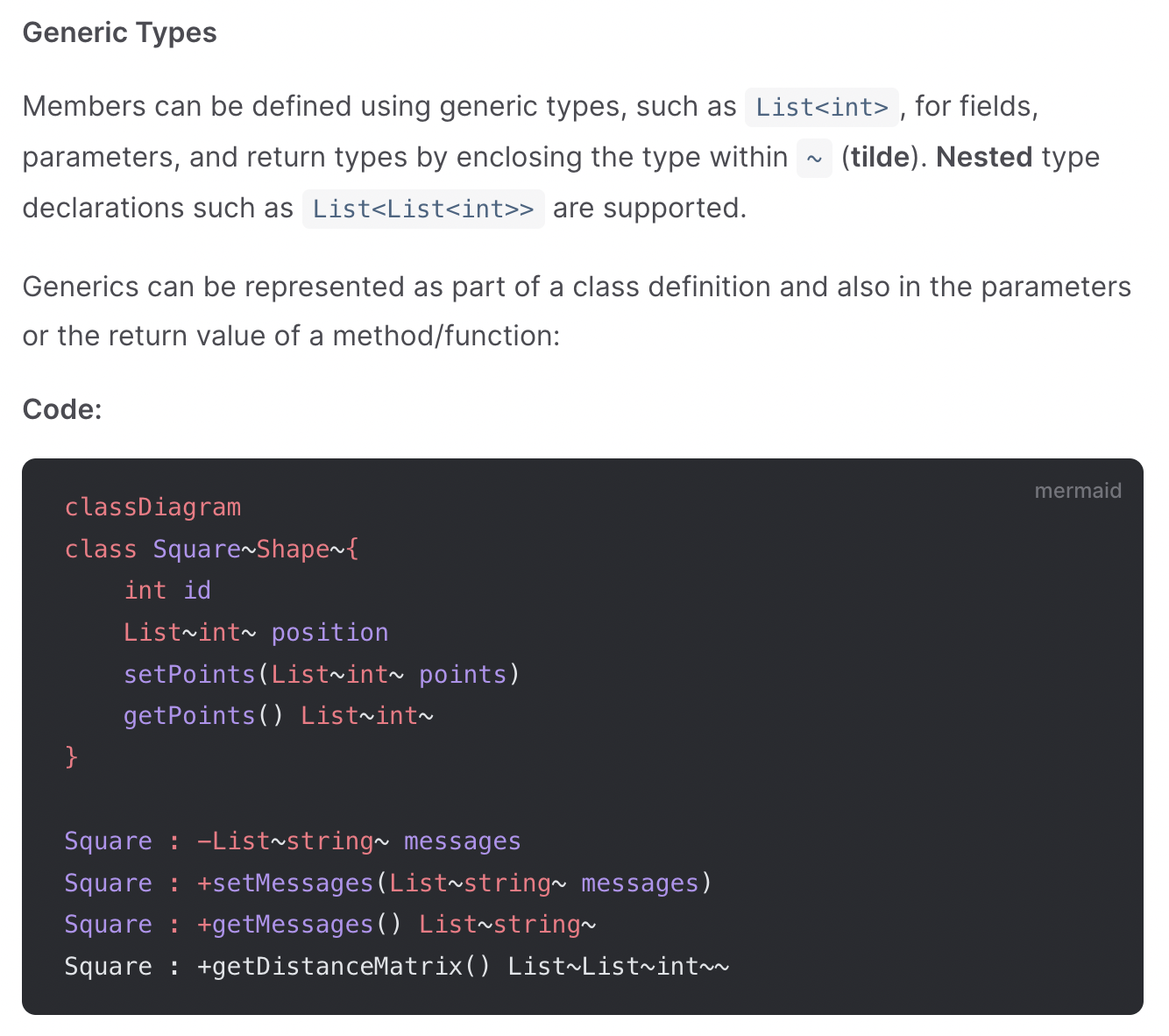 Doesn't support nested generic types for members · Issue #1882 · mermaid-js/mermaid · GitHub