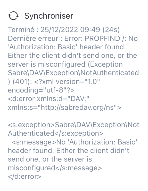Erreur de synchronisation WebDAV avec iOS Joplin v12.9.2 · Issue #7537 · laurent22/joplin · GitHub