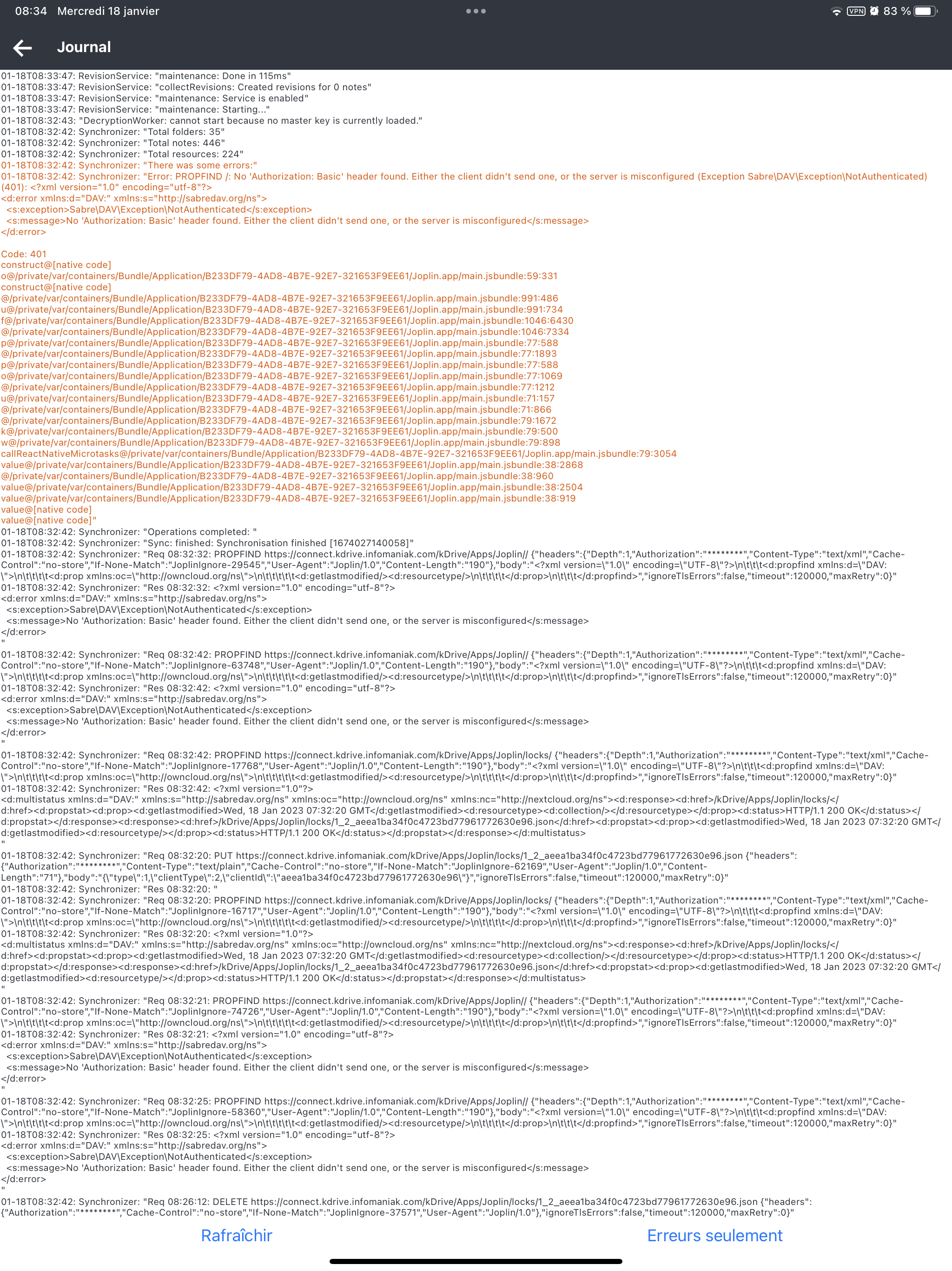 Synchronisation WebDAV iOS v12.9.2 · Issue #7633 · laurent22/joplin · GitHub