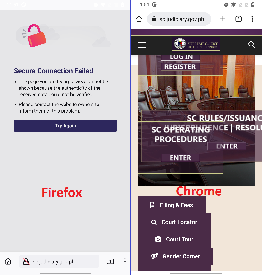 sc.judiciary.gov.ph - Connection not secure · Issue #112050 · webcompat/web-bugs · GitHub