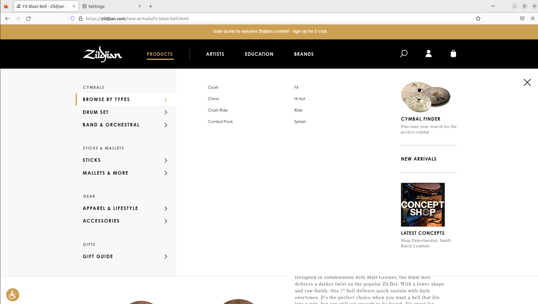 zildjian.com - site is not usable · Issue #113346 · webcompat/web-bugs · GitHub