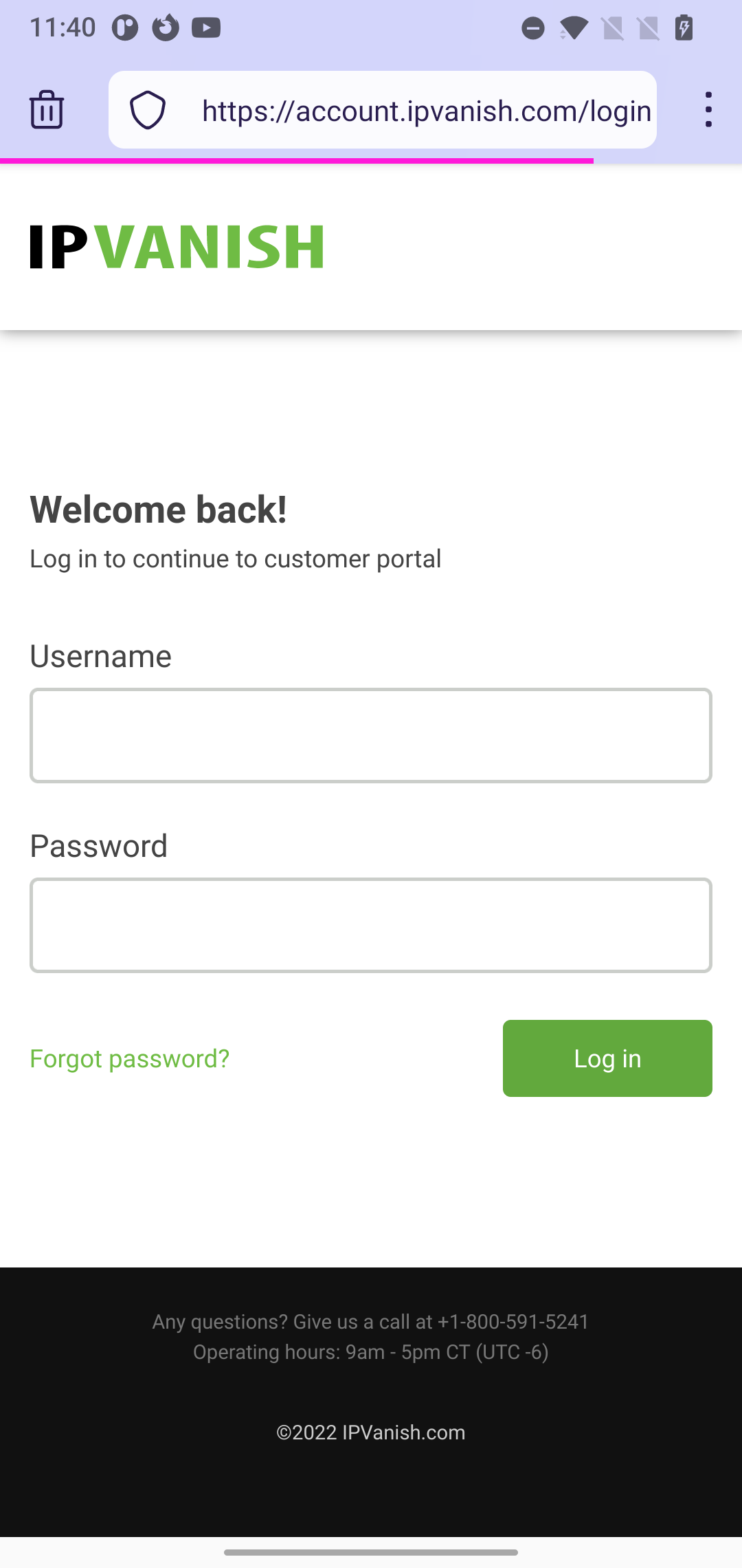 account.ipvanish.com - desktop site instead of mobile site · Issue ...