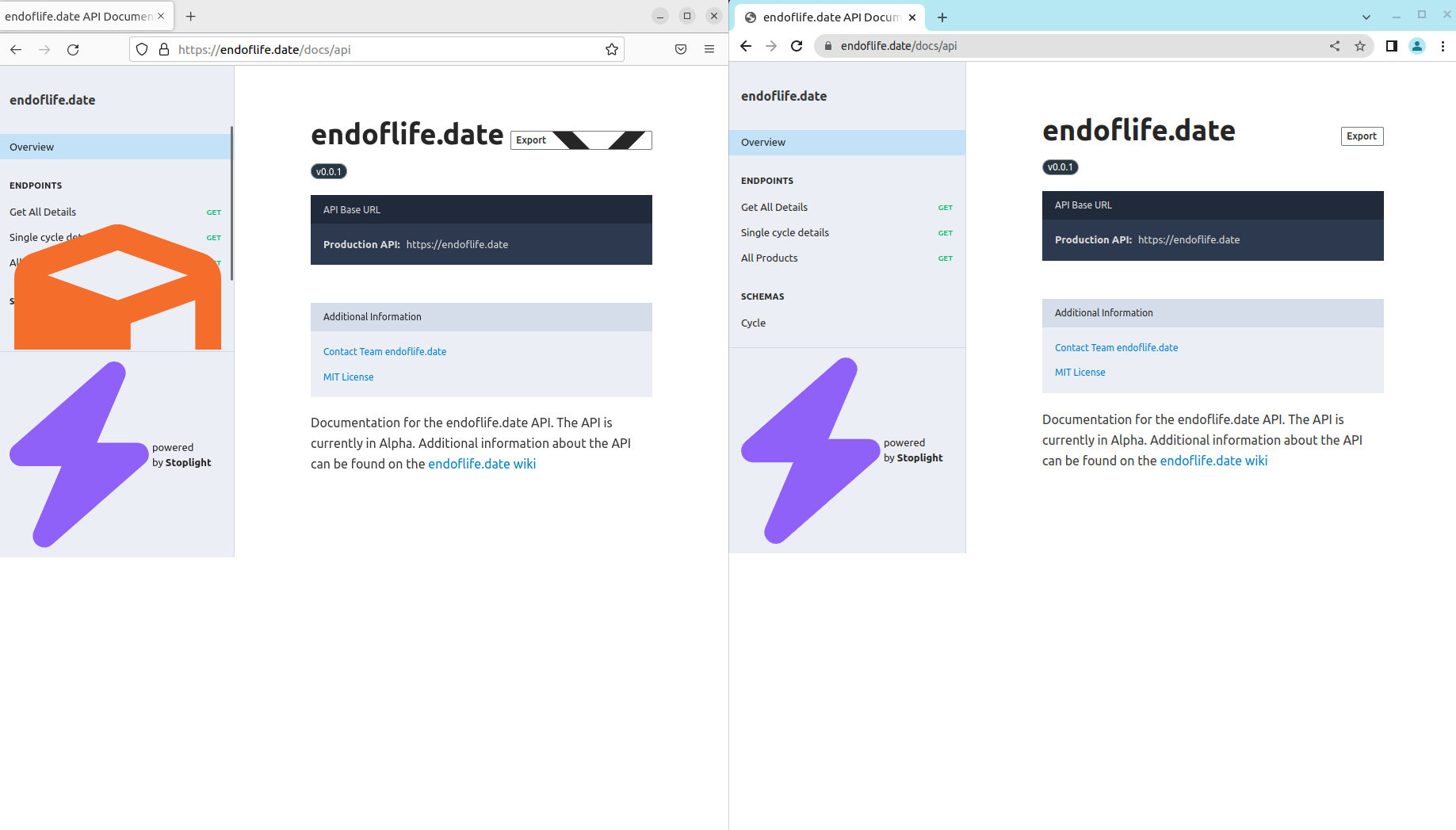 endoflife.date - design is broken, an icon covers the side menu · Issue #114165 · webcompat/web ...