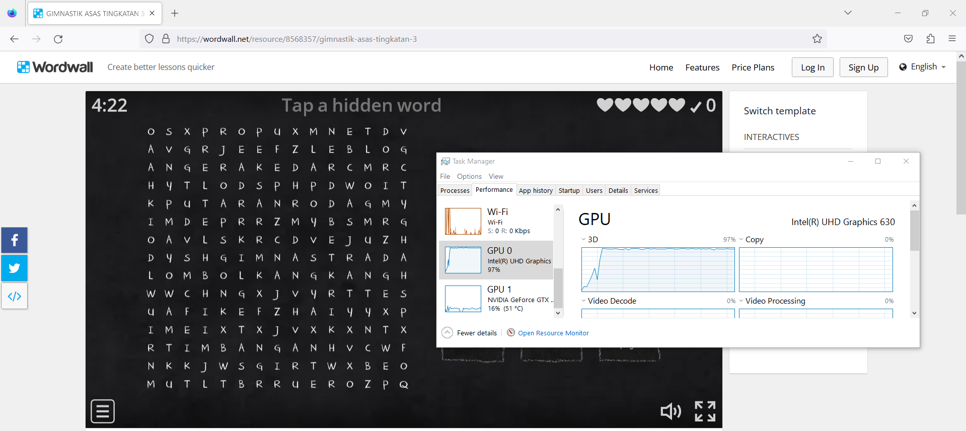 wordwall.net - High GPU usage when starting the game · Issue #101774 · webcompat/web-bugs · GitHub