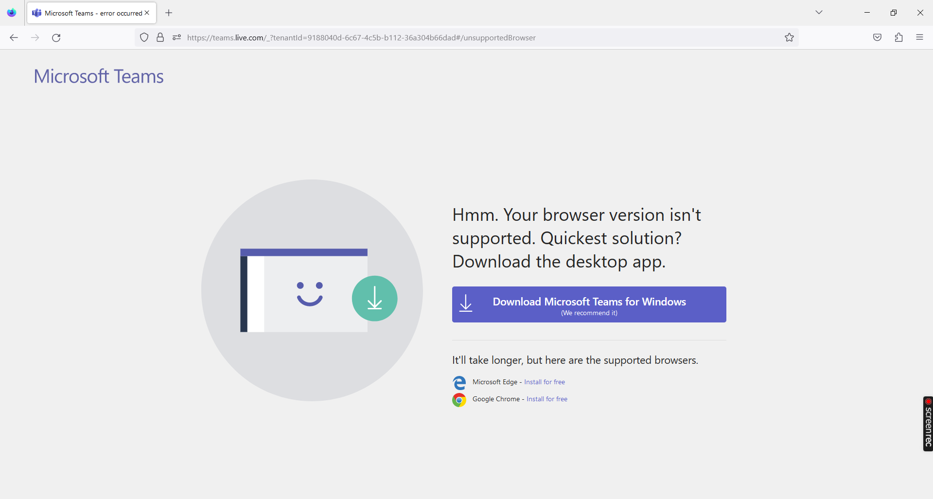 teams.live.com - browser unsupported · Issue #114978 · webcompat/web-bugs · GitHub