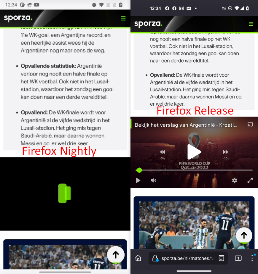 sporza.be - video in a loading loop · Issue #115422 · webcompat/web-bugs · GitHub