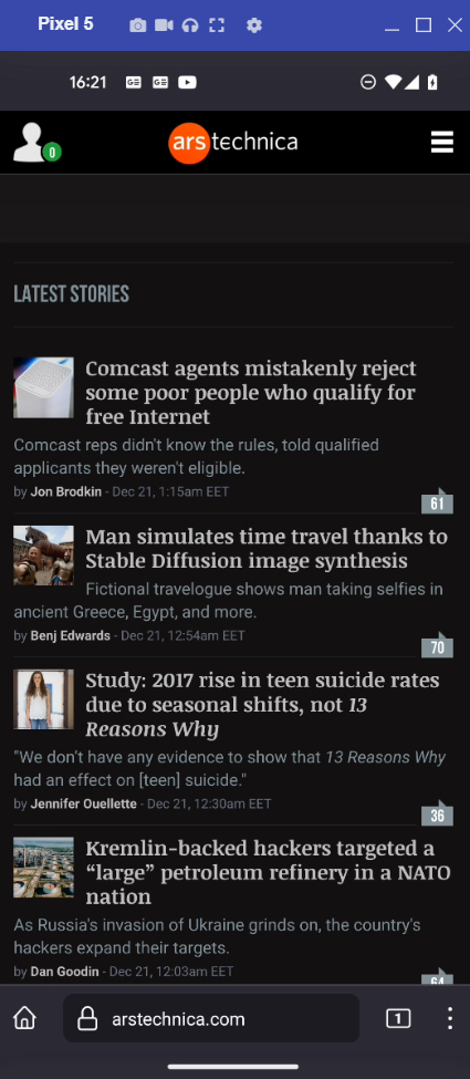 arstechnica.com - desktop site instead of mobile site · Issue #115735 · webcompat/web-bugs · GitHub