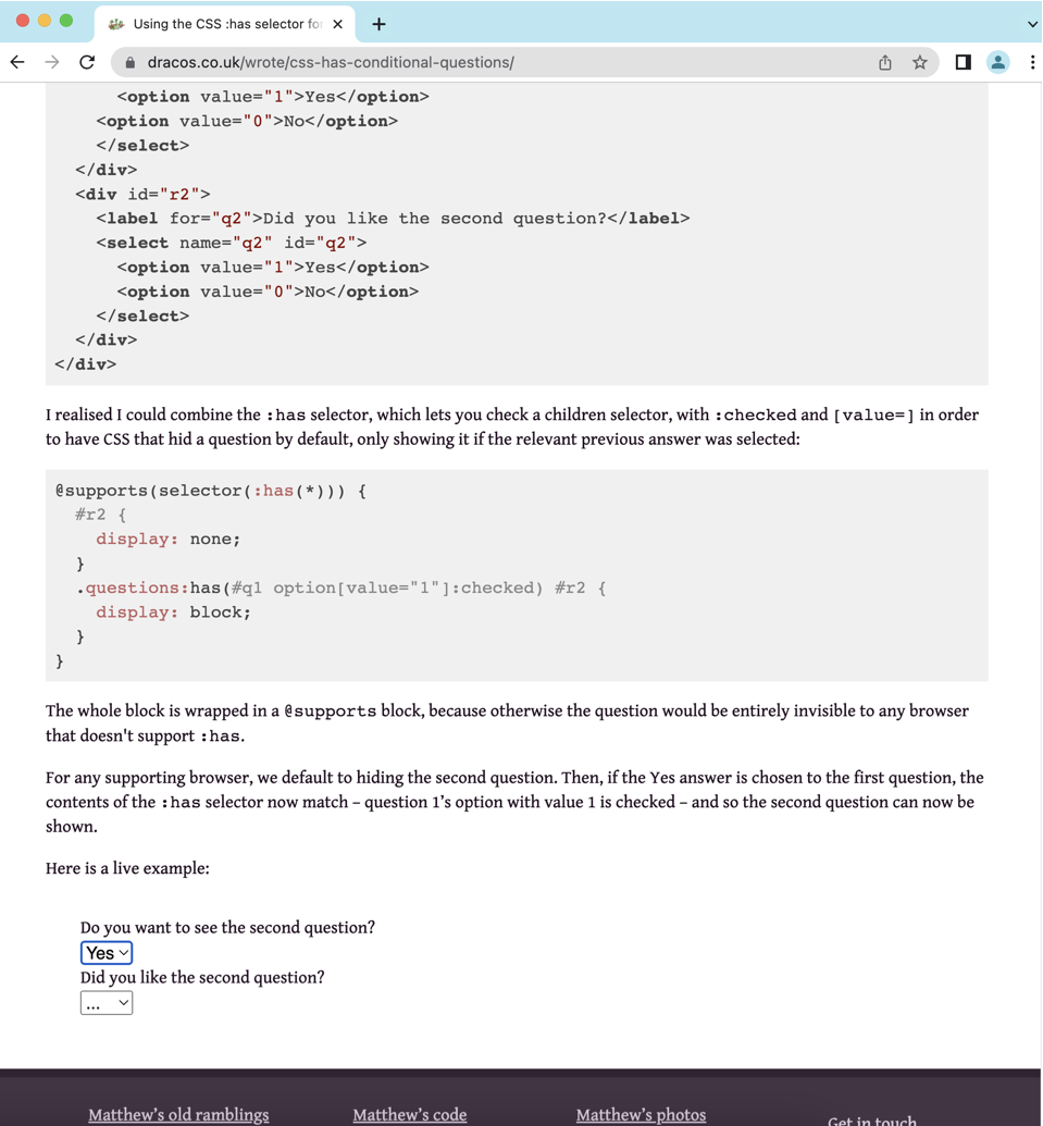 dracos.co.uk - The second question is visible without answering the ...