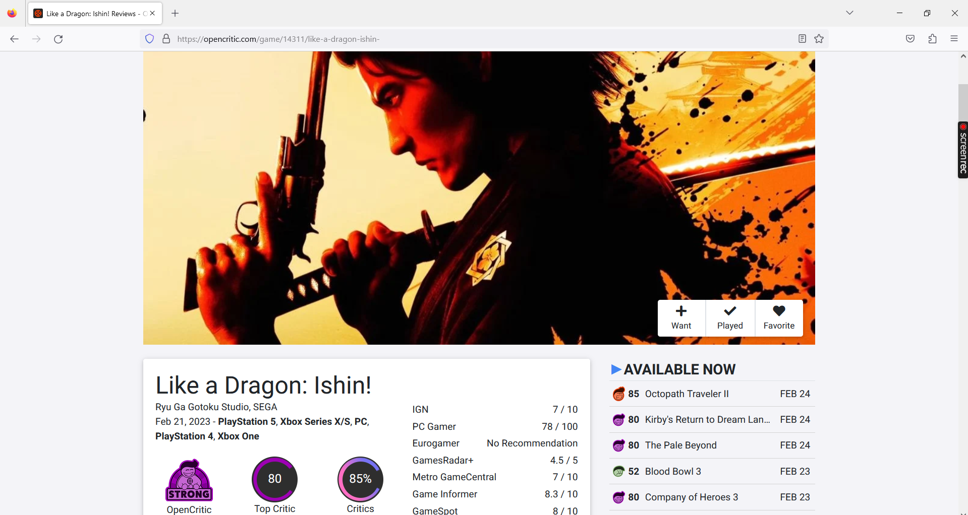 opencritic.com - design is broken · Issue #118803 · webcompat/web-bugs · GitHub
