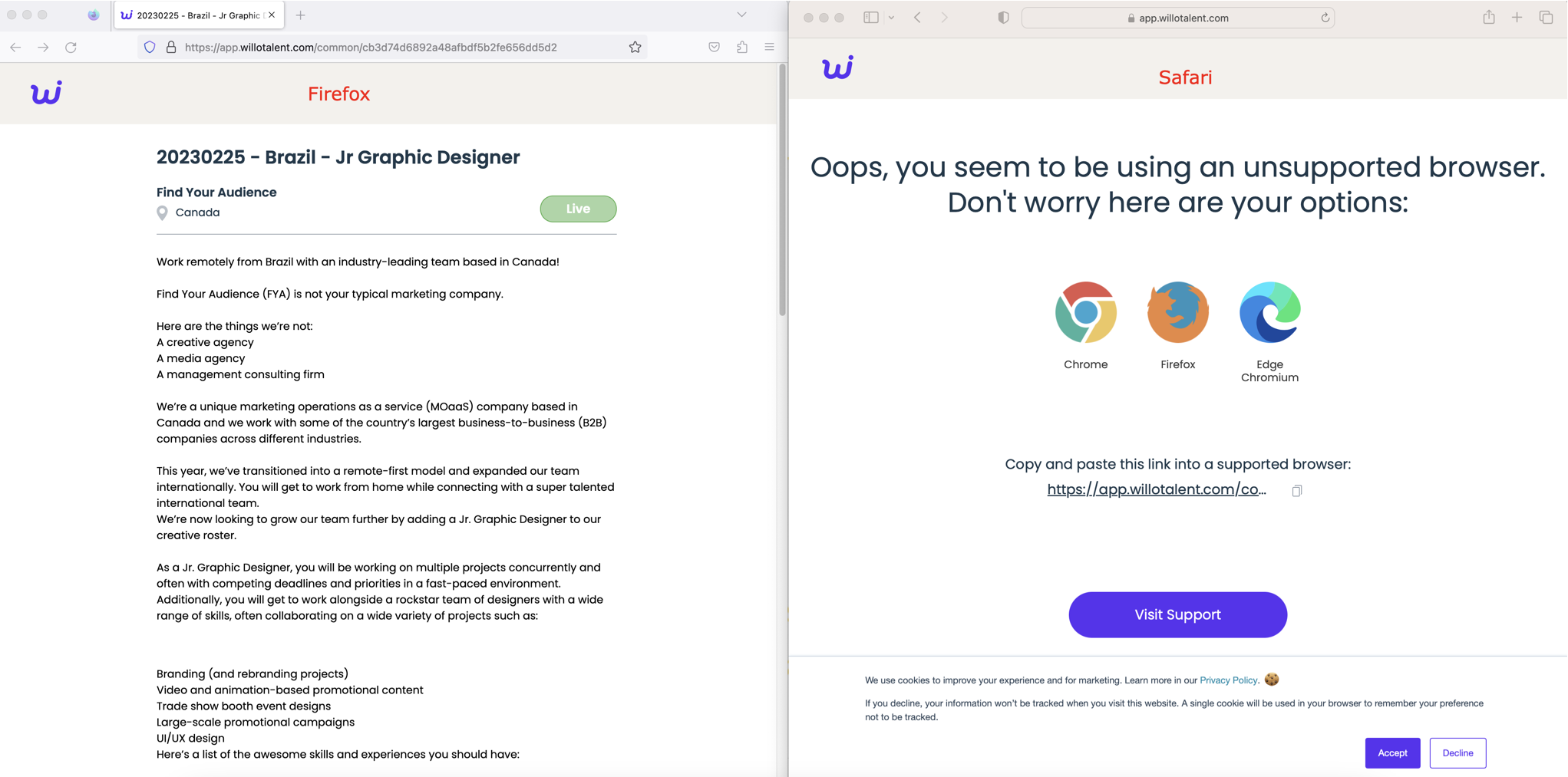 app.willotalent.com - browser not supported · Issue #118906 · webcompat/web-bugs · GitHub
