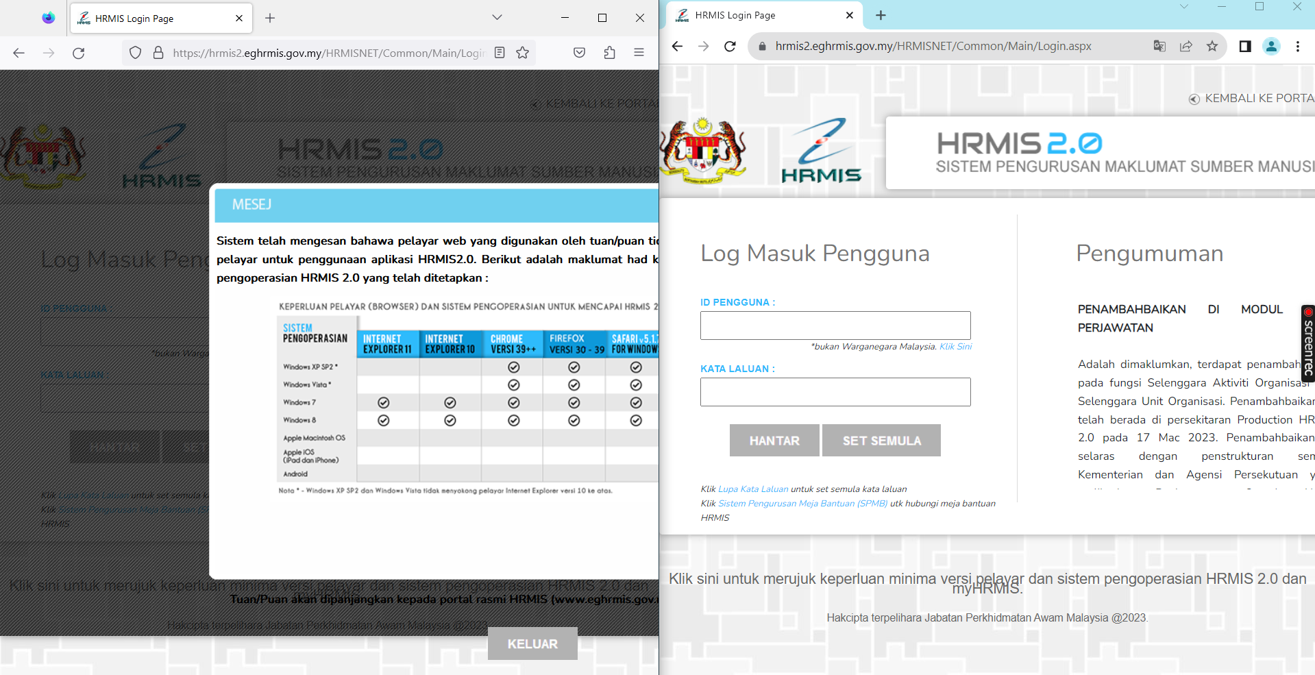hrmis2.eghrmis.gov.my - Unsupported pop-up displayed on the page · Issue #125039 · webcompat/web ...