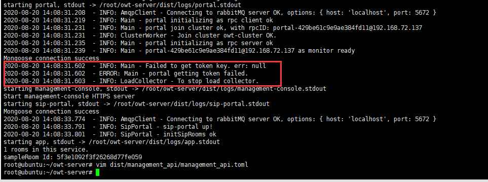 修改mongo配置后报错after modify [mongo] toml,,,getRooms failed( 401 ): {"error ...