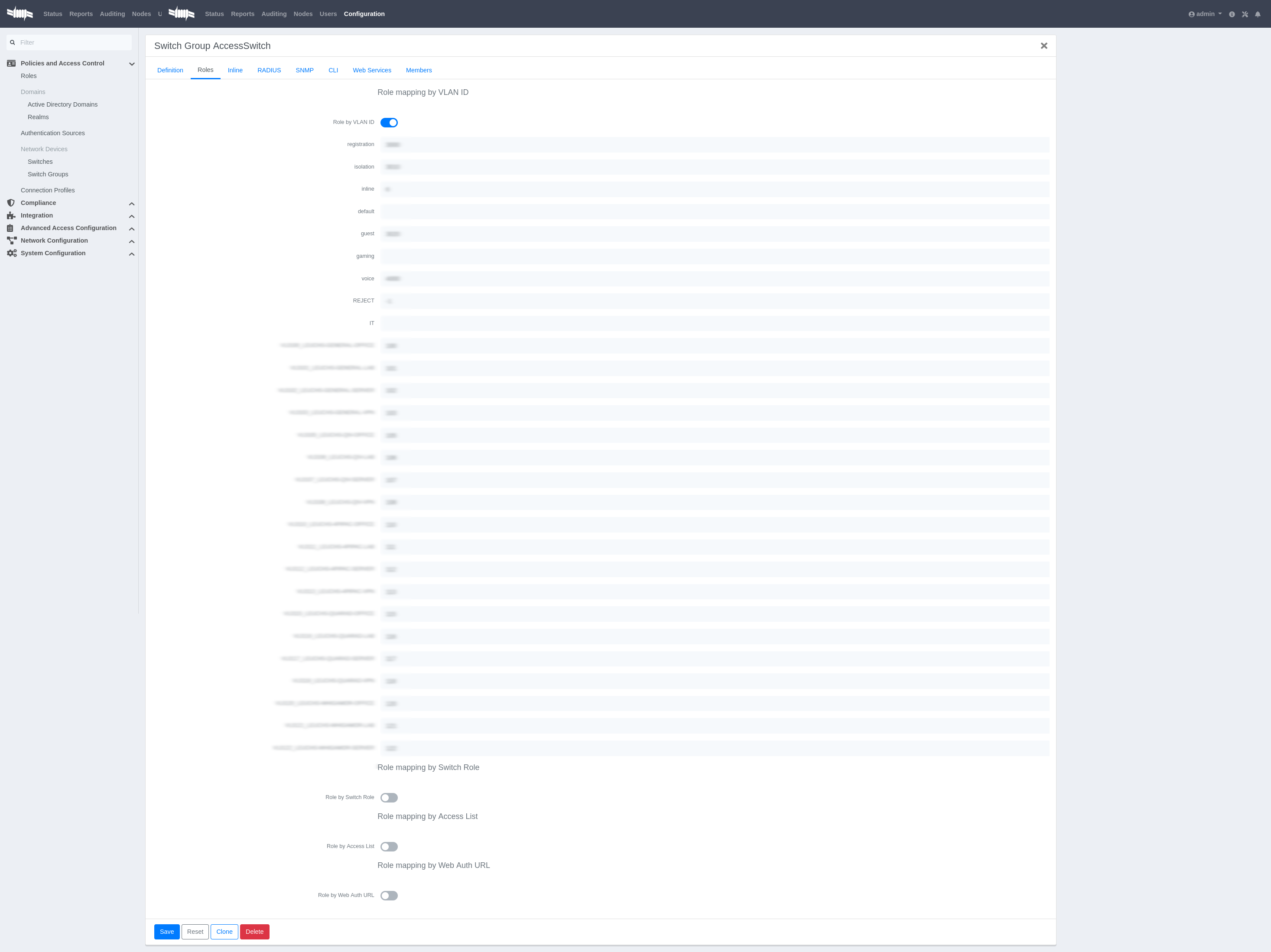 Roles missing in 'Role mapping by VLAN ID' while editing switches or ...