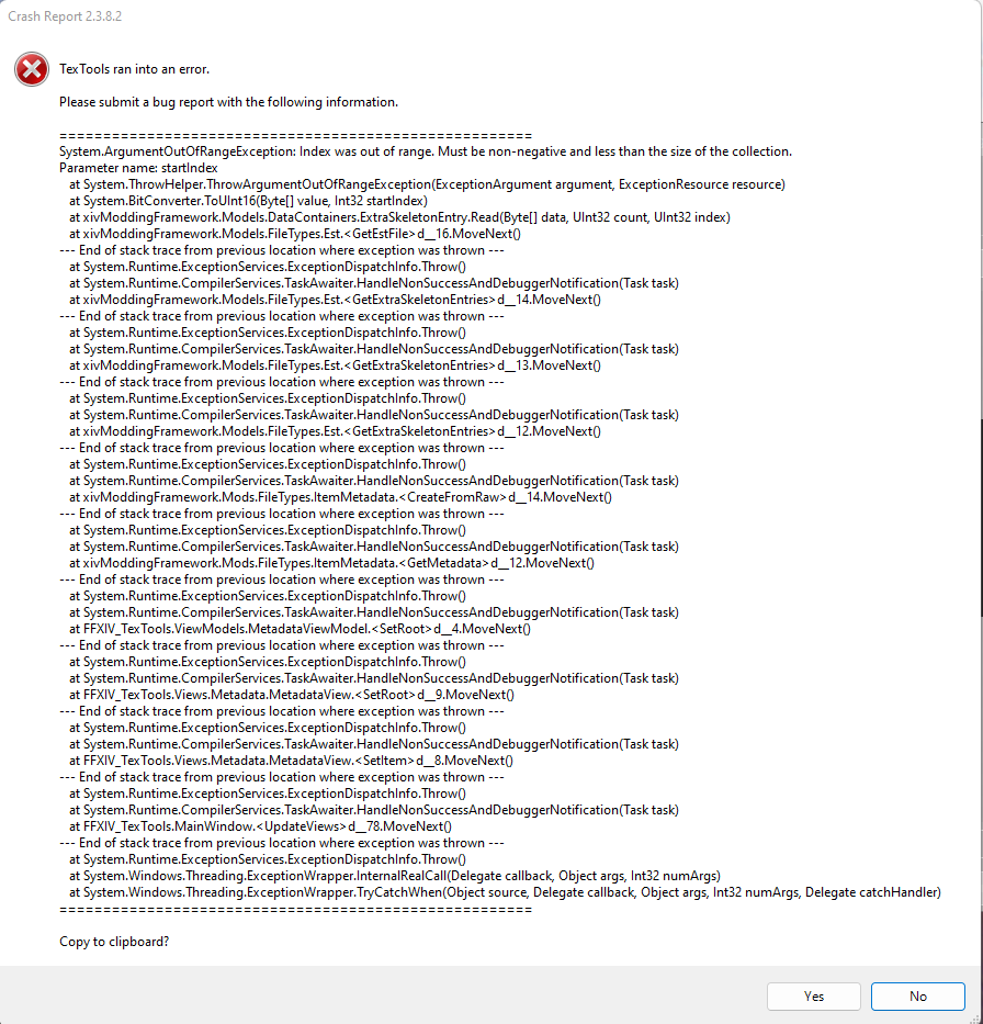 TexTools Update 2.3.8.2 Crash when clicking on the emperor's new robe · Issue #209 · TexTools ...