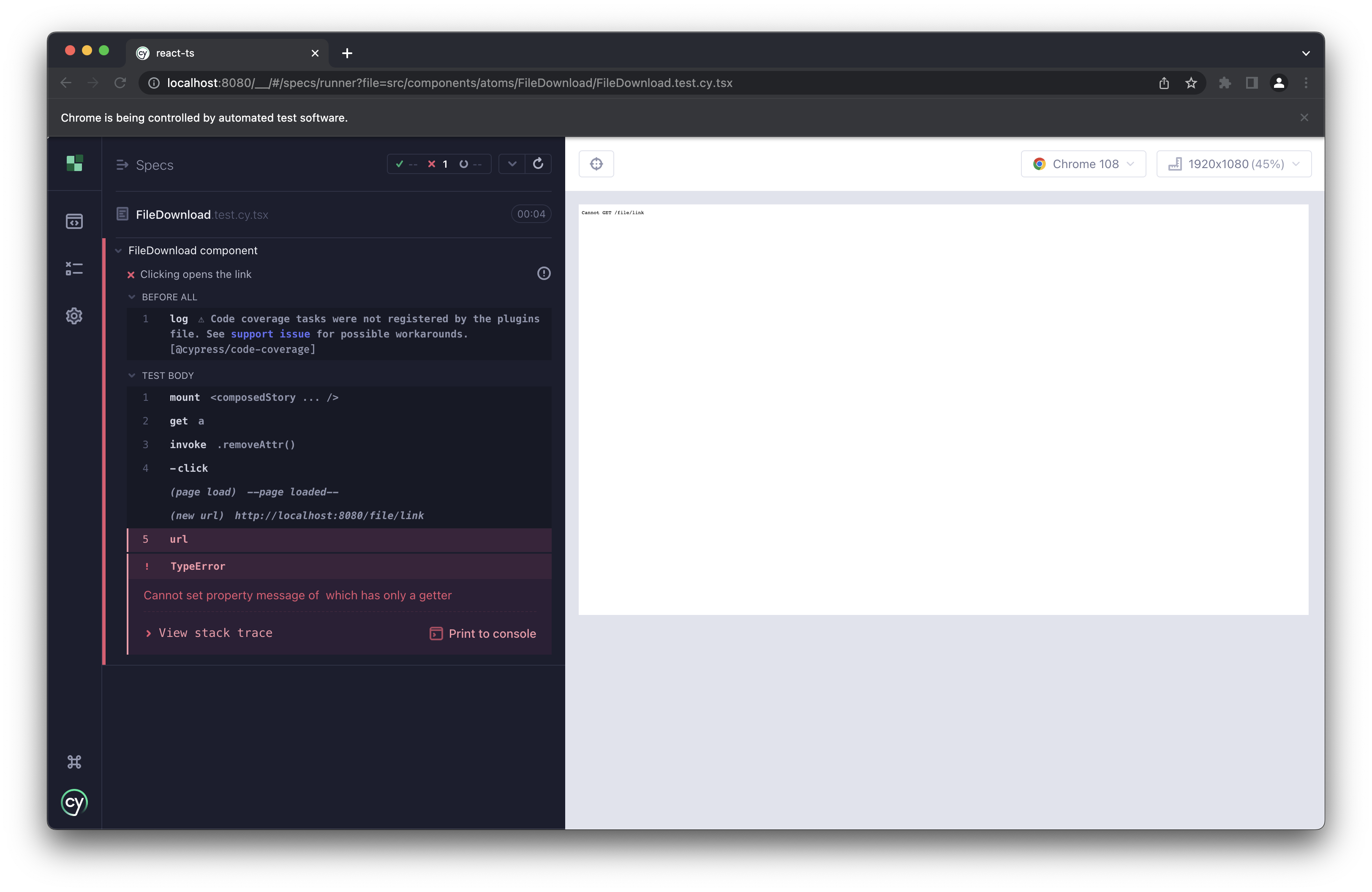 getting typeError from `click();` · Issue #25023 · cypress-io/cypress · GitHub