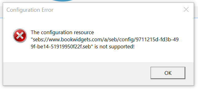 Configuration error - session start error · SafeExamBrowser seb-win ...
